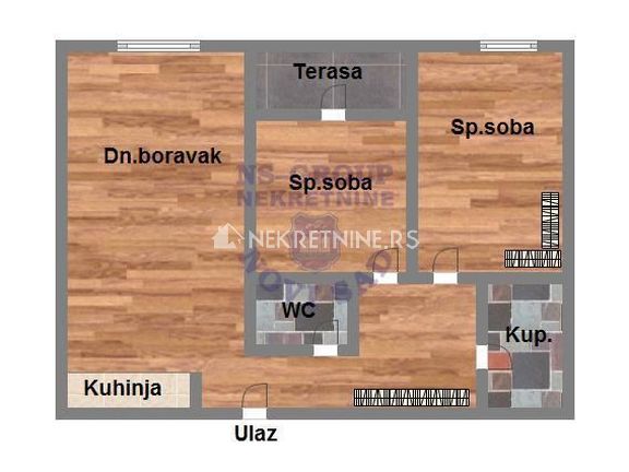 Trosoban stan, 67m2, Telep