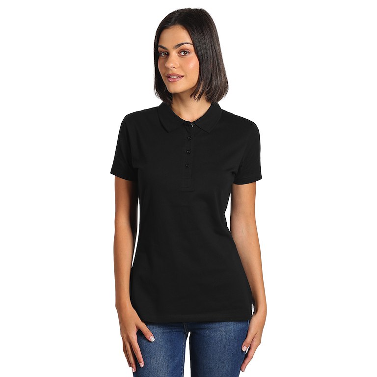 PREMIUM POLO LADY, ženska polo majica, 180 g/m2, crna