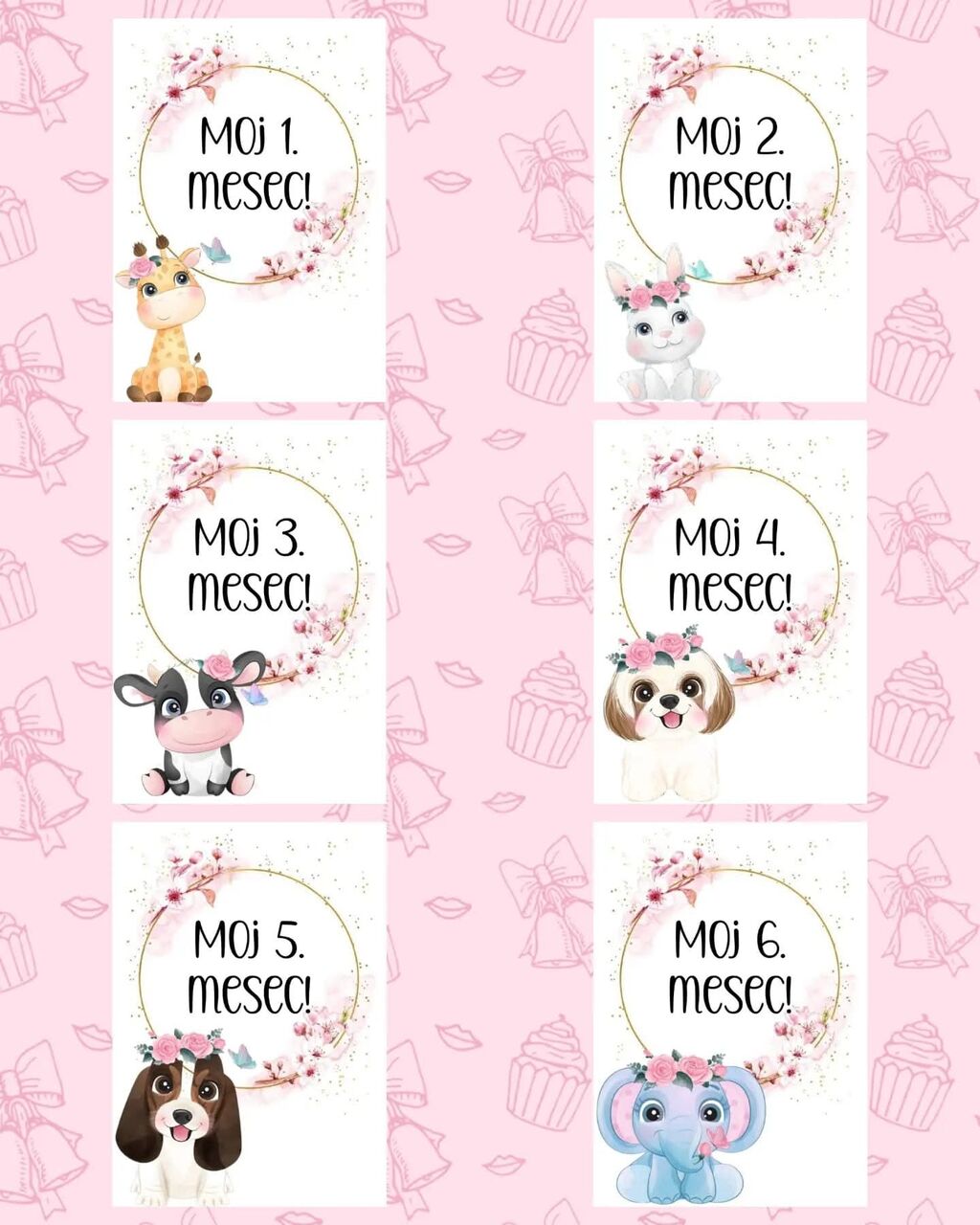 Set bebi mileston kartica – “Moj mesec” i prvi događaji - Komplet
