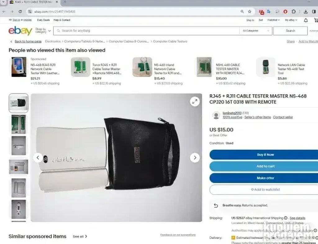 *** AKCIJA *** #0508 Tester kablova RJ45/RJ11 MASTER NS-468; Sa
