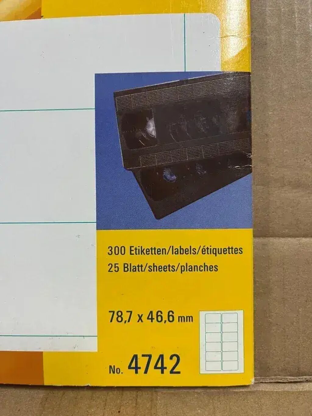*** AKCIJA *** #2787 Kvalitetne etikete za VHS kasete; Dimenzije: 78,7