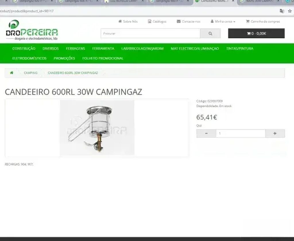 *** AKCIJA *** 1103 Lampa na gas na plin Campingaz; CAMPINGAZ 600 RL
