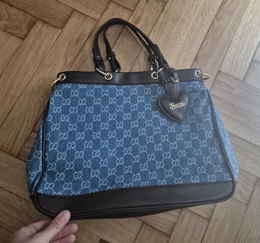 Rezz Original GUCCI VALENTINE TOTE denim torba