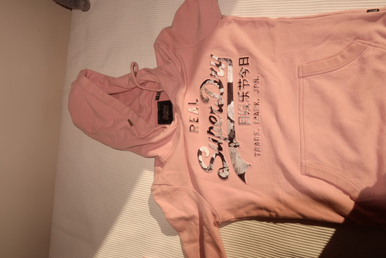Superdry roze zenski duks sa kapuljacom