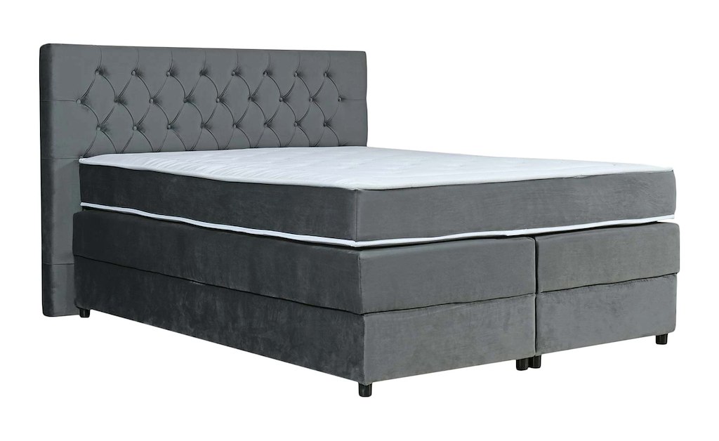 Sierra boxspring krevet 180x210x120 cm tamno sivi