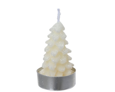 Dekordom novogodišnja dekoracija - candle paraffin tree 9cm 740972 - wool white - kmg ( 043391 )