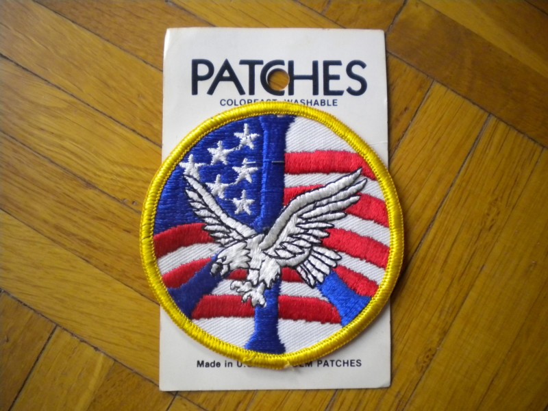 Peace Sign American Flag Bald Eagle HOLM PATCHES amblem