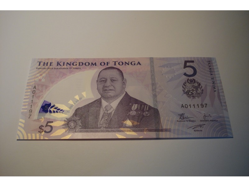 THE KINDGOM OF TONGA - 5 DOLARA - POLIMER