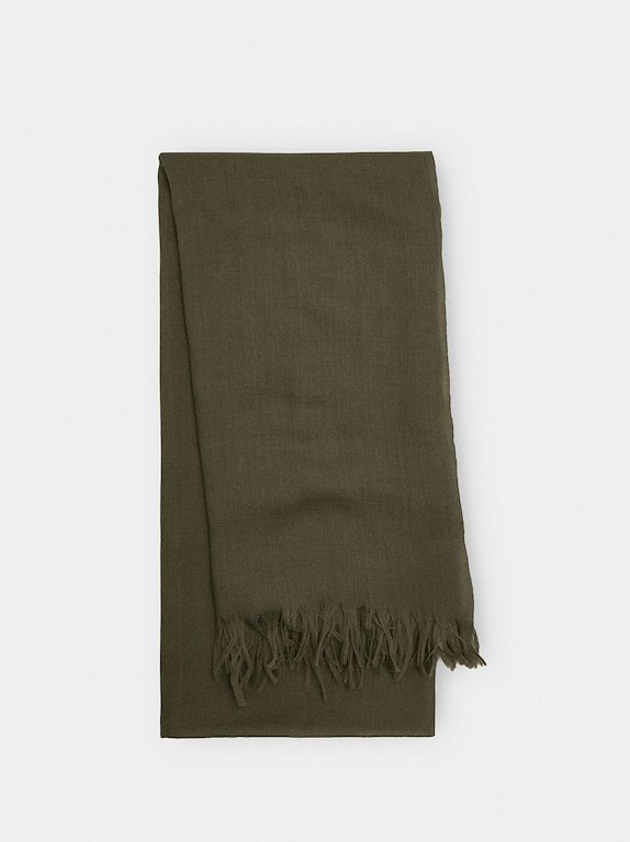 WOOL PASHMINA WITH FRINGES