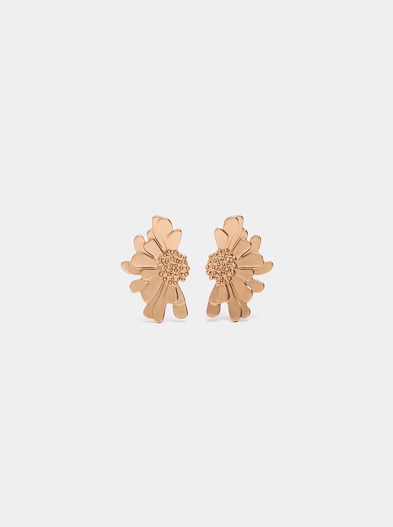 EARRINGS WITH HALF-FLOWER