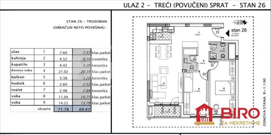 Stan,NOVI SAD,TELEP,kv: 70.00, € 173000, ID: 10123