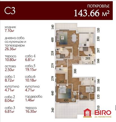 Novi Sad, Veternik, Stan, 5, 144,00m2