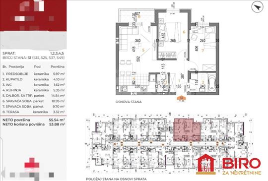 Stan,NOVI SAD,TELEP,kv: 54.00, € 122090, ID: 10116
