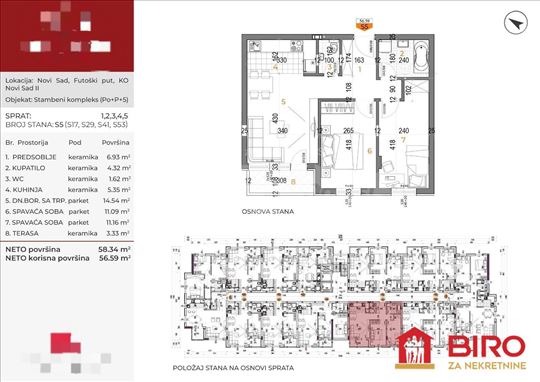 Stan,NOVI SAD,TELEP,kv: 57.00, € 128240, ID: 10116