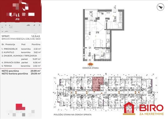 Stan,NOVI SAD,TELEP,kv: 29.00, € 80900, ID: 101162