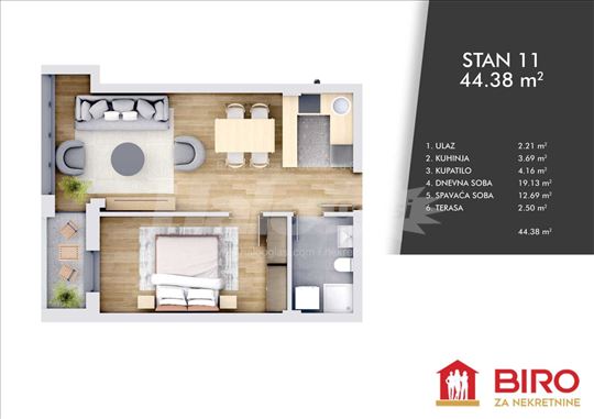 Novi Sad, Centar, Stan, 2, 45,00m2