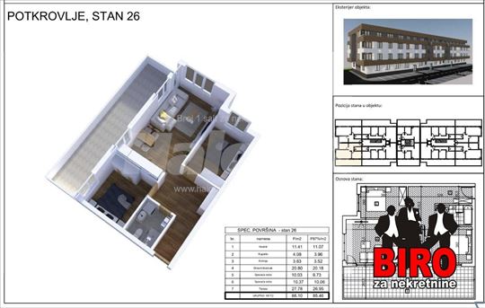 Stan,NOVI SAD,TELEP,kv: 88.00, € 134300, ID: 10107
