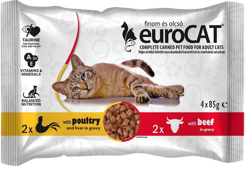 EP-EuroCat,Pouch Cat-poultry-beef 4x85g