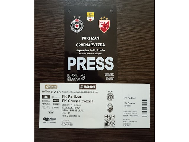 Partizan-Crvena zvezda 20.9.2025