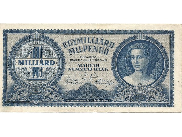 Madjarska 1 milliard milpengo 1946.