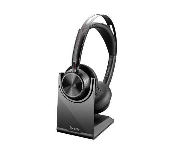 HP Poly Voyager Focus 2 Microsoft Teams Certified USB-C-C Headset +USB-C/A Adapter +Charging Stand