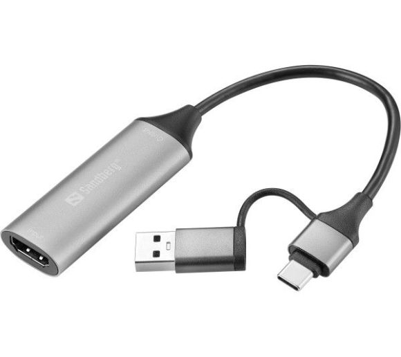Adapter HDMI capture na USB-C/A Sandberg 136-70