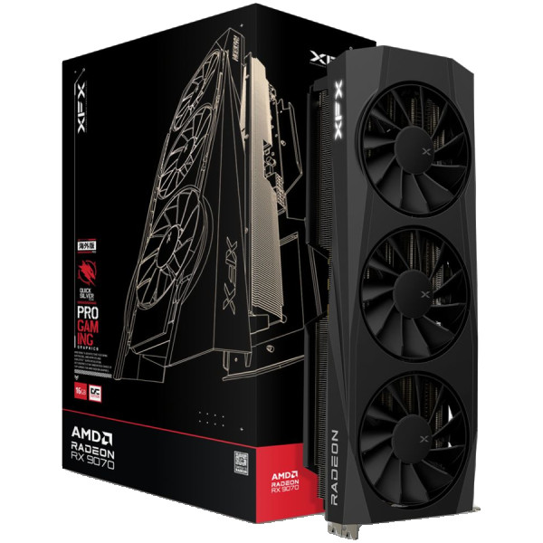 XFX Quicksilver AMD Radeon RX 9070 OC Gaming Edition with 16GB GDDR6 HDMI 3xDP, AMD RDNA 4 ( RX-97QICKBB9 )