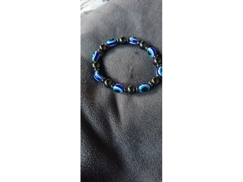 Hematite magnetna narukvica Evil Eye NOVO