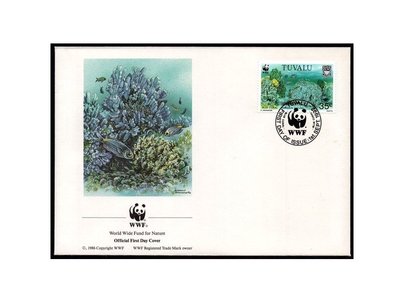 Tuvalu FDC 1992. WWF