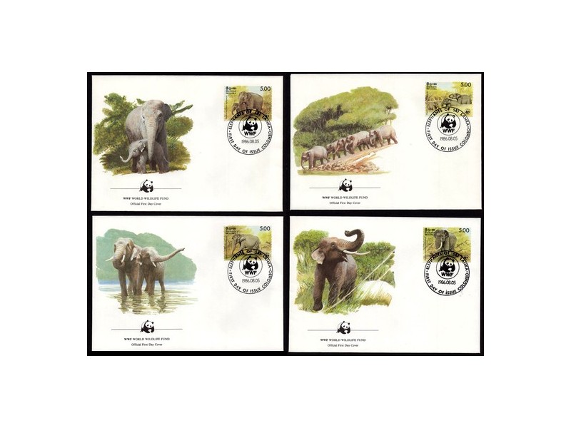 Sri Lanka FDC 1986. WWF, Komplet serija