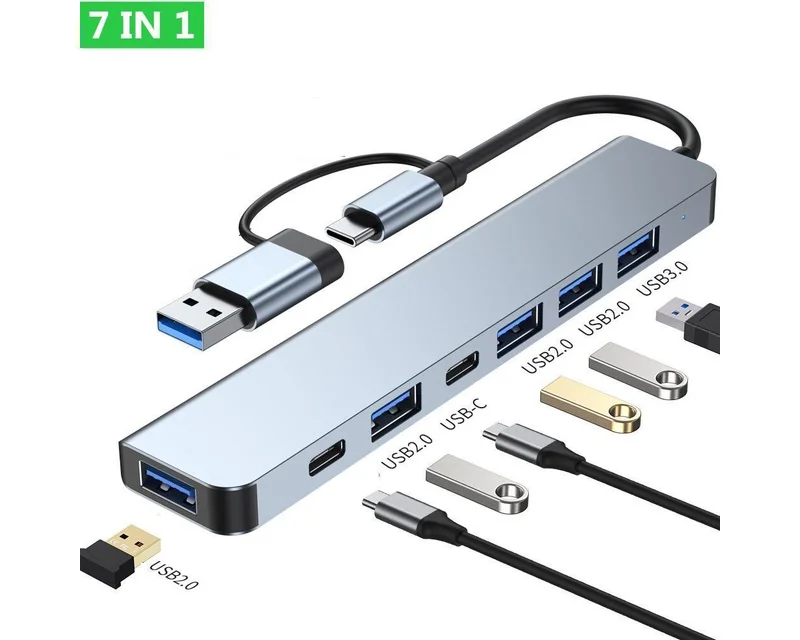USB 3.0/3.1 tip C – HUB Superbrzi 5-port USB 3.0 + 2x Tip C