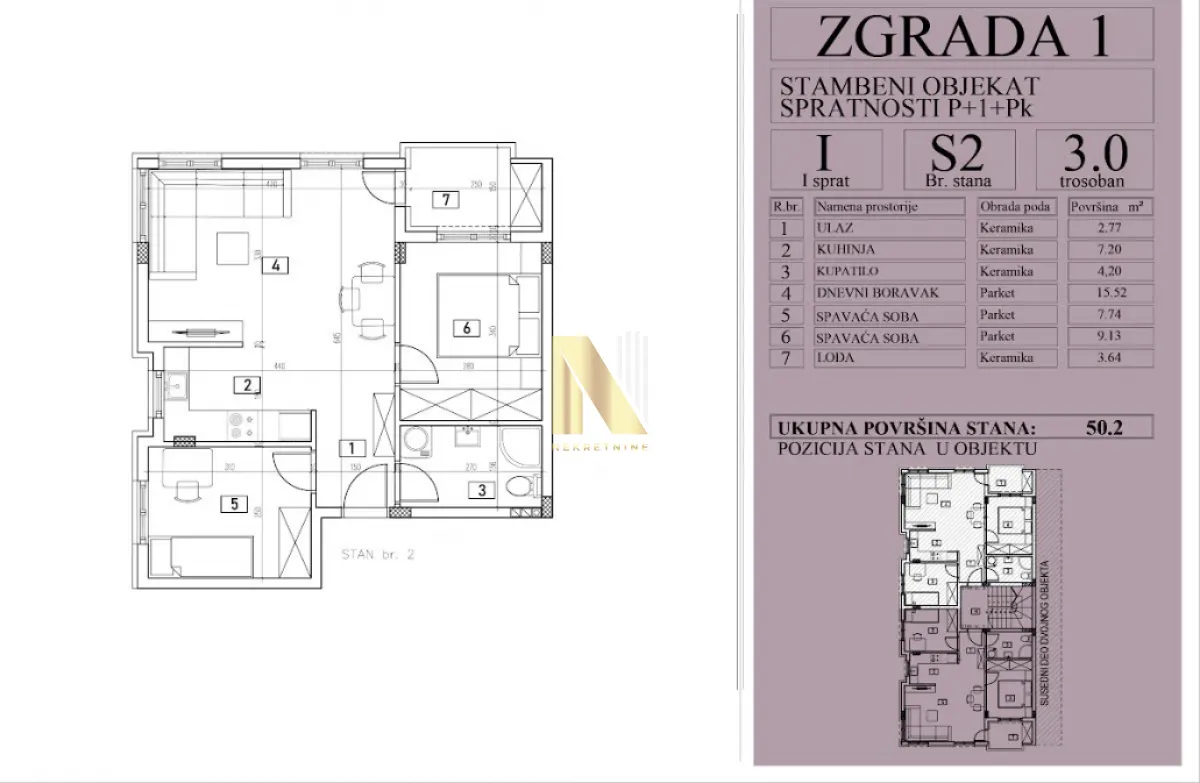 Prodaja, trosoban stan, 50m2, Adice, Novi Sad, Novi Sad