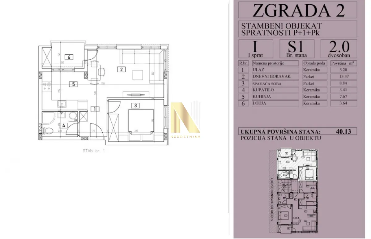 Prodaja, dvosoban stan, 40m2, Adice, Novi Sad, Novi Sad