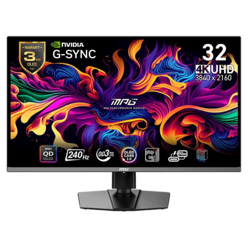 MSI 32 inča MPG 321URX 4K UHD 3840×2160 QD OLED 240Hz Tip-C 90W G-Sync gaming monitor