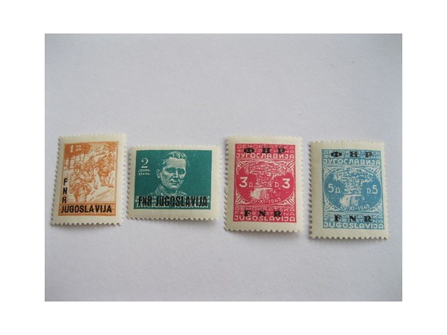 FNRJ, 1950. Redovne Partizani  pretisak, MNH, Š-923/26