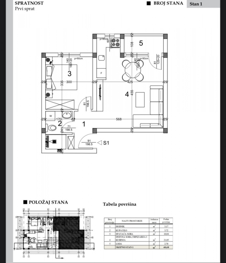 NOVI SAD - VETERNIK - 40. 68 m2