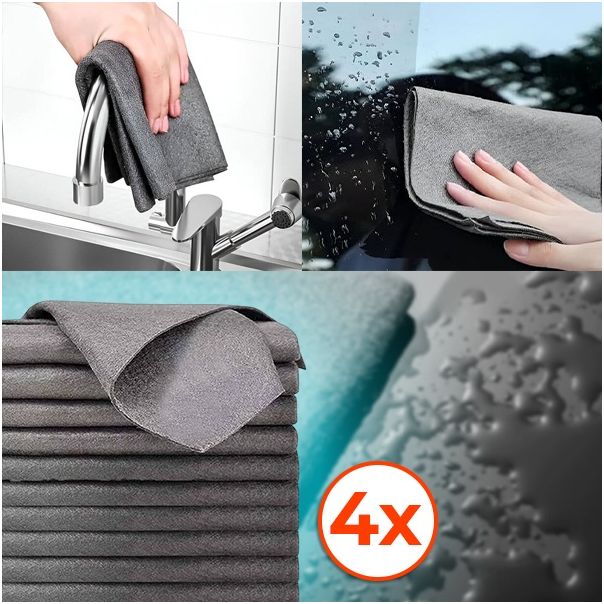 Cleanmate set mikrofiber krpa 4 kom univerzalne krpe za čišćenje bez tragova