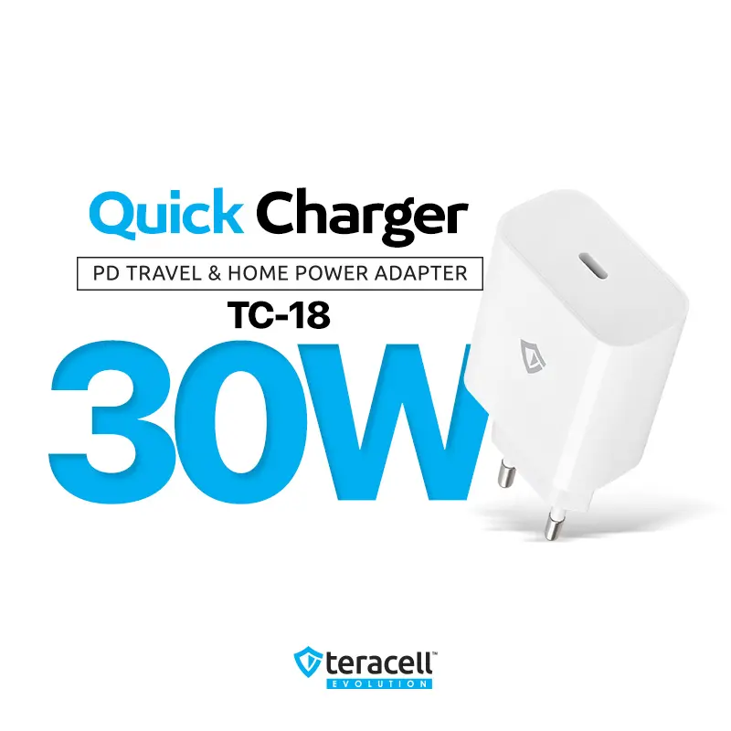 Kućni punjač Teracell Evolution TC-18 PD Fast charging 30W beli CE