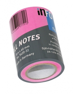 Info roll refil 60 mm x 8 m, brilliant colours roze Info Notes
