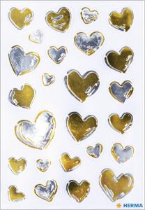 Stikeri CREATIVE HEARTS GOLD FOIL