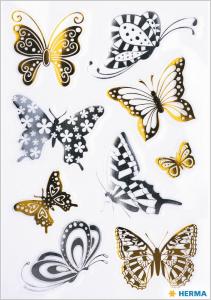 Stikeri CREATIVE ST.BUTTERFLIES GOLD AND SILVER