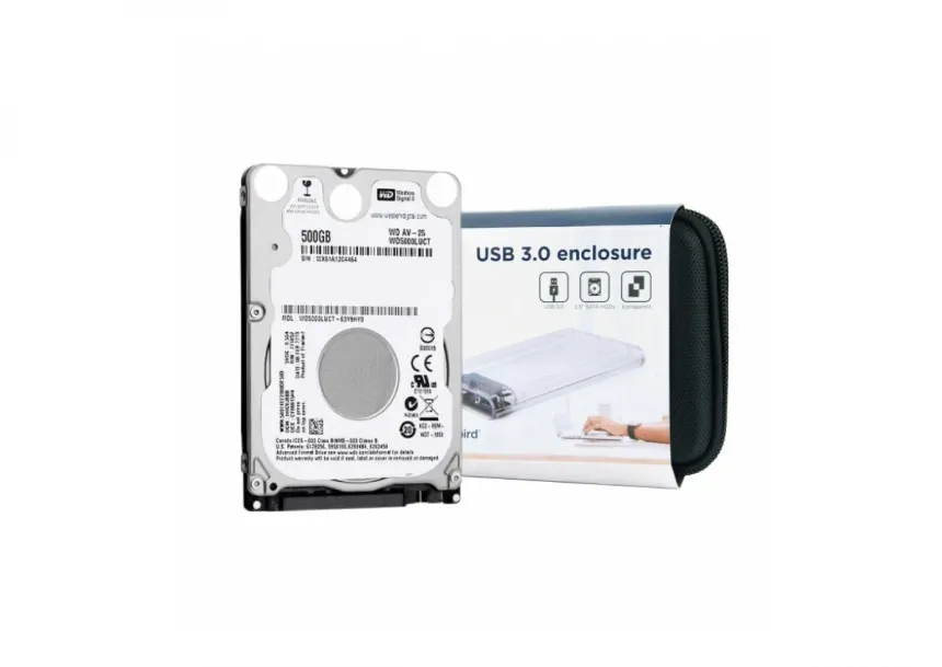 Hard disk WD 500GB + kućište HDD-WD5000LUCT