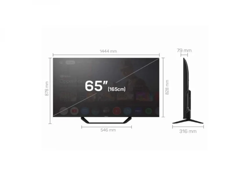 Televizor TESLA 65E655BUS/D-LED/65"/UHD/Smart/Google TV/crna