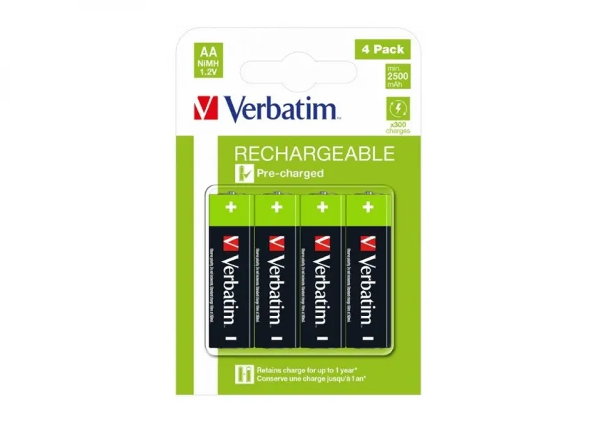 Baterija VERBATIM AA 2500mAh HR6 BLISTER 4kom punjive NiMH baterije