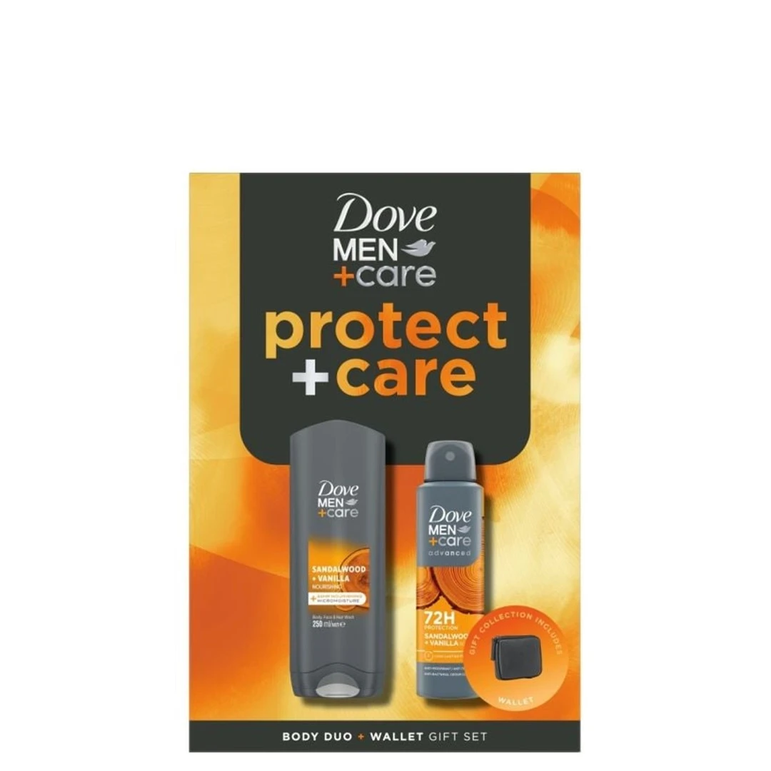 DOVE SET MEN SANDALWOOD PROTECT&CARE (DEO 150ML + GEL 250ML + NOVČANIK)