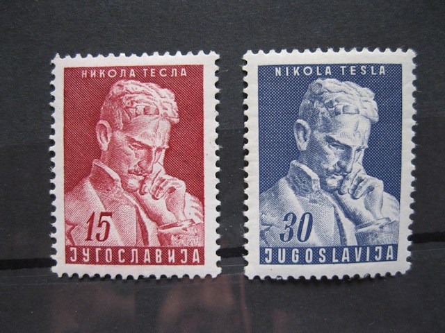 FNRJ 1953, 10 god smrti NIkole Tesle, MNH, Š-1046/47