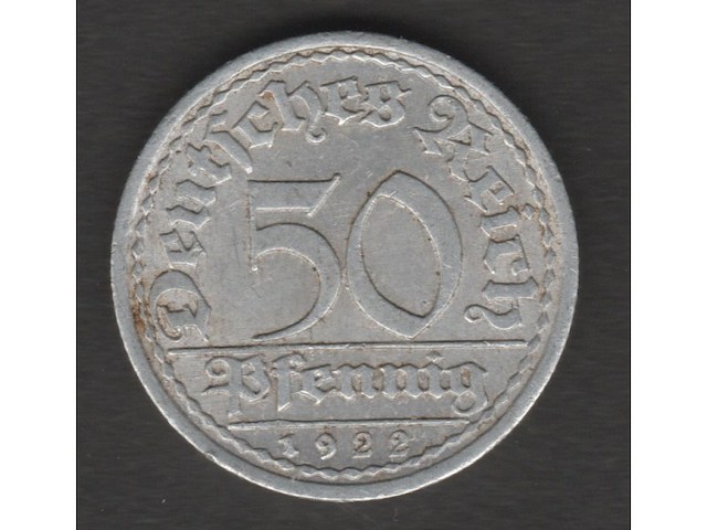 50 Pfennigs - 1922 A - Nemačka
