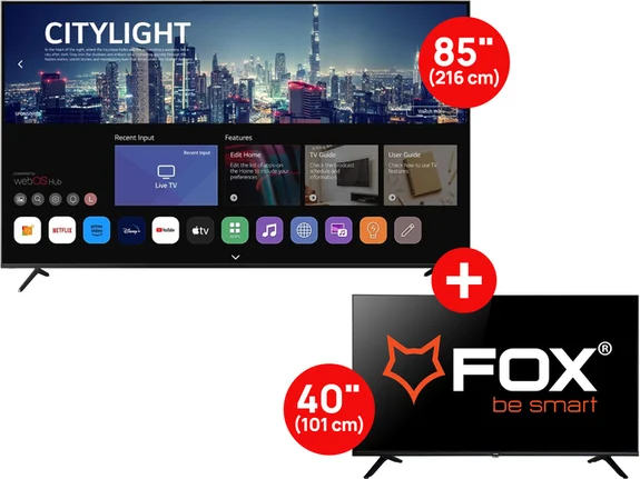 Fox Televizor 85WOS625D + Fox Televizor LED 40DTV260G