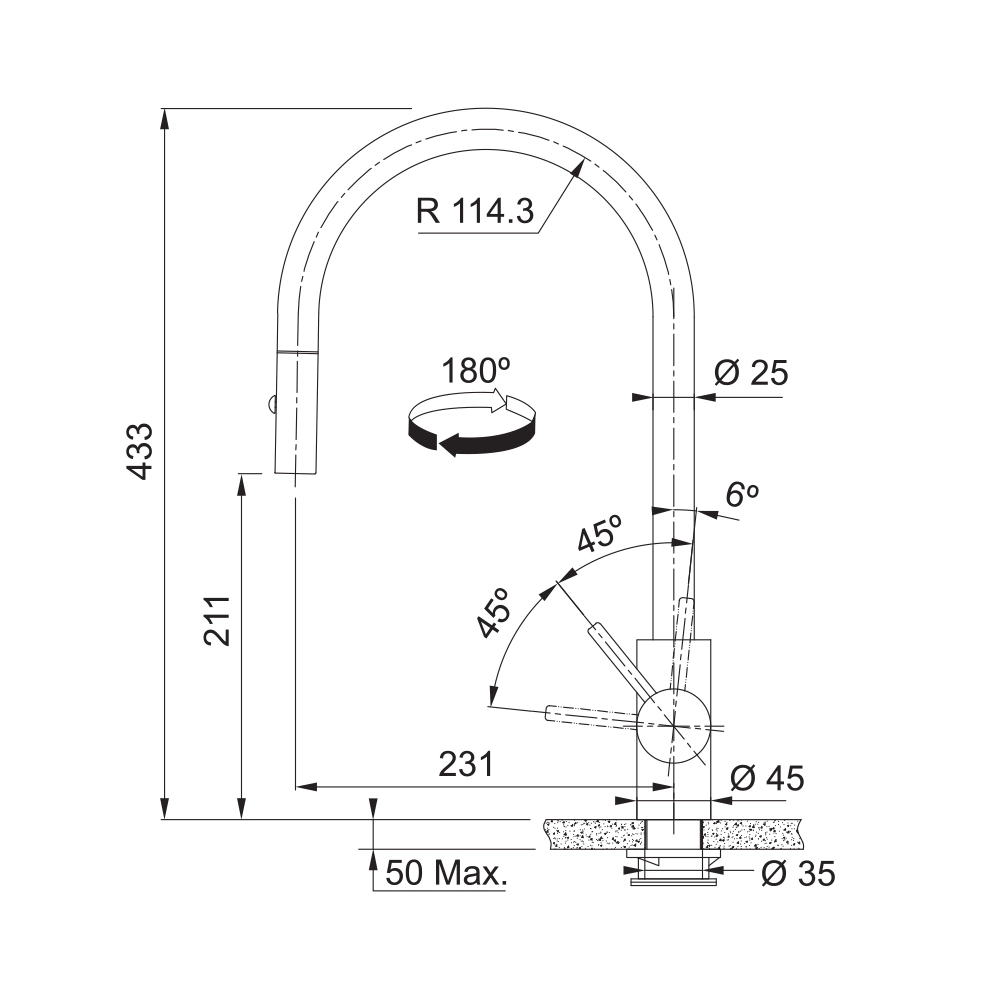 Franke slavina Eos Neo Doccia 115.0628.256