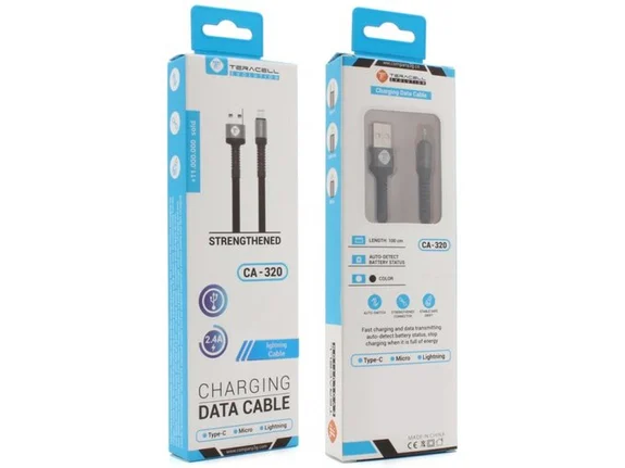 Data kabl Teracell Evolution iPhone lightning crni 1m
